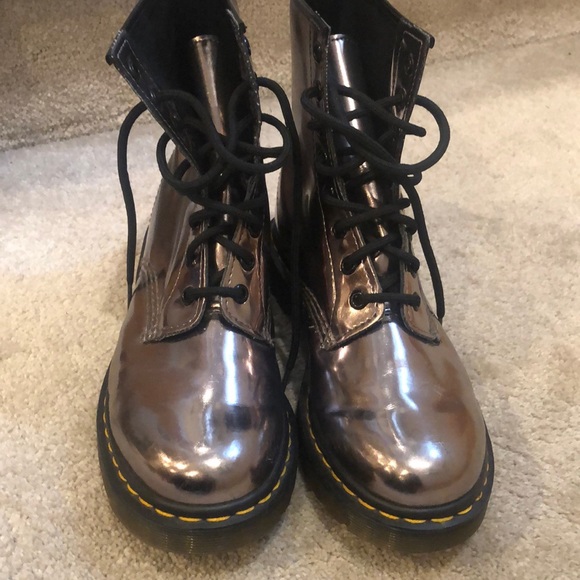 Dr. Martens | Shoes | Doc Martens In Metallic Silver | Poshmark